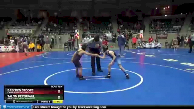 66 lbs Cons. Semi - Brecken Stoops, Cashion Youth Wrestling vs Talon ...