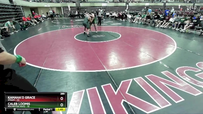 285 lbs Quarterfinals (8 Team) - Caleb Loomis, Rochester Mayo vs Kamaha ...