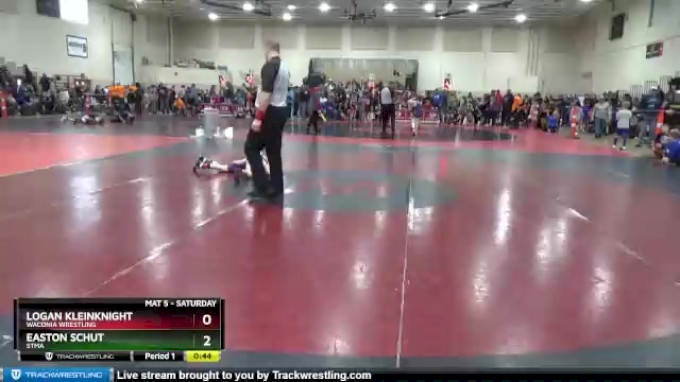 55 lbs Champ. Round 1 - Easton Schut, STMA vs Logan Kleinknight ...