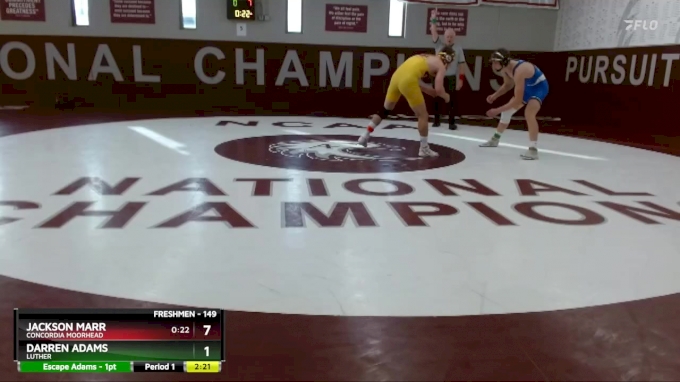 149 lbs Quarterfinal - Darren Adams, Luther vs Jackson Marr, Concordia ...