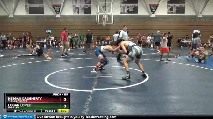135 lbs Round 1 - Logan Lopez, Wolf Den vs Keegan Daugherty, Yucaipa Thunder