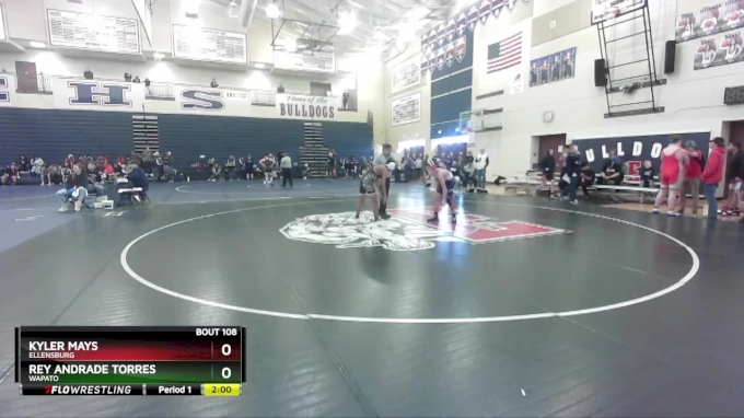 106 lbs Quarterfinal - Kyler Mays, Ellensburg vs Rey Andrade Torres, Wapato