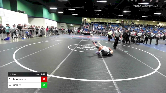 120 lbs Consi Of 16 #2 - Caleb Uhorchuk, TN vs Brandt Harer, PA