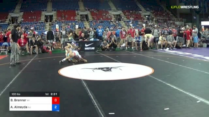 100 lbs Round Of 16 - Blaine Brenner, Wisconsin vs Alex Almeyda, New Jersey