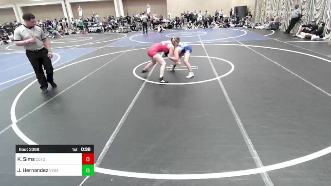 123 lbs Consi Of 16 #1 - Kathryn Sims, Coyote WC vs Jackie Hernandez ...