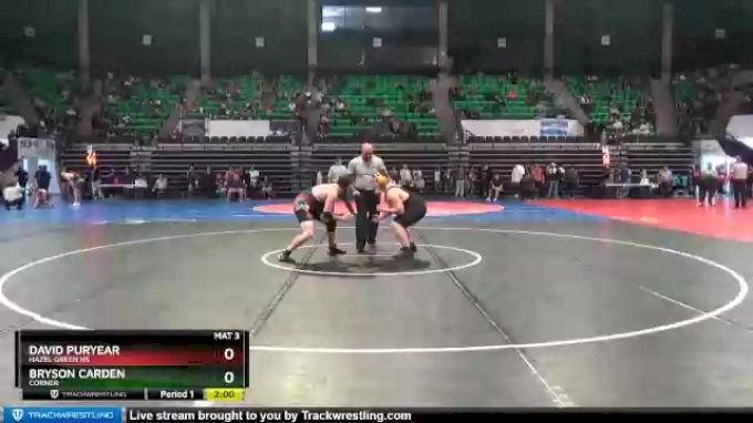 285 lbs Champ. Round 1 - Bryson Carden, Corner vs David Puryear, Hazel ...