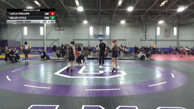 110 lbs Cons. Semi - Layla Phillips, Simpson vs Milar Little, Cornell ...
