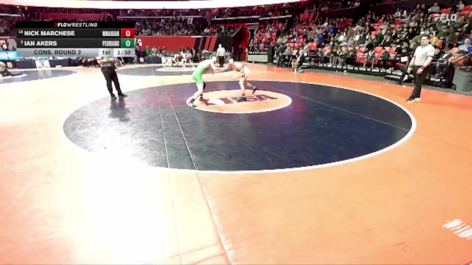 1A 126 lbs Cons. Round 2 - Ian Akers, Peoria (Notre Dame) vs Nick ...