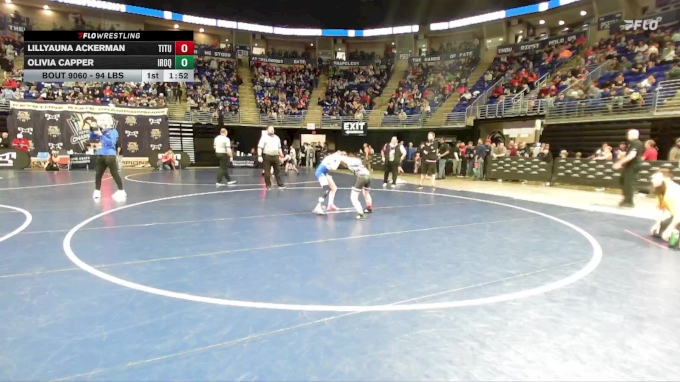 94 lbs Round Of 32 - Lillyauna Ackerman, Titusville vs Olivia Capper ...