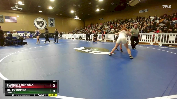 130 lbs Cons. Round 6 - Haley Koenig, Cabrillo vs Scarlett Renwick ...