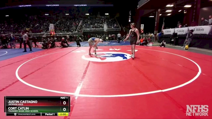 4A-190 lbs Quarterfinal - Justin Castagno, Jackson Hole vs Cort Catlin ...