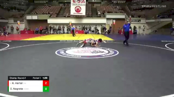 113 lbs Champ. Round 2 - Keegan Hertel, California vs Octavio Negrete ...