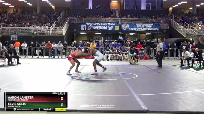 3A 138 lbs 1st Place Match - Aaron Lanster, Miami Beach Senior vs Elvis ...