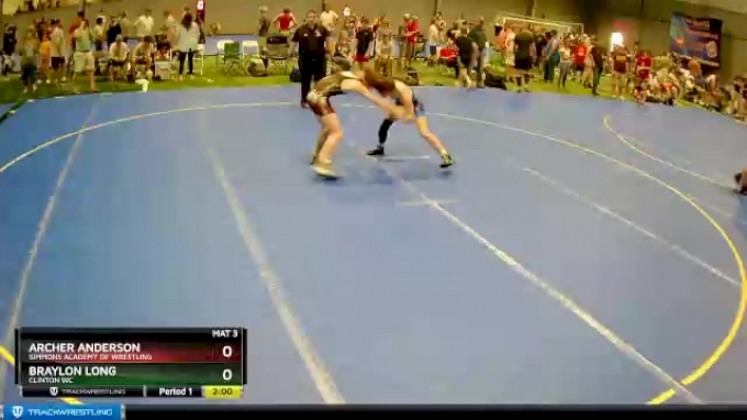 113 lbs Champ. Round 1 - Archer Anderson, Simmons Academy Of Wrestling ...