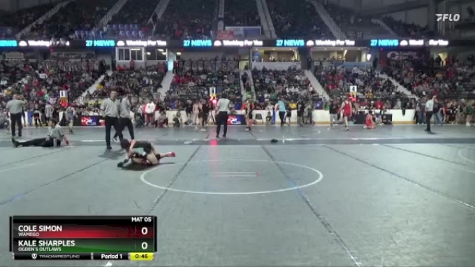 100 lbs Cons. Round 3 - Cole Simon, Wamego vs Kale Sharples, Ogden`s ...