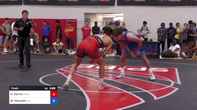 74 kg Final - Hunter Garvin, Iowa vs William Henckel, Blairstown ...