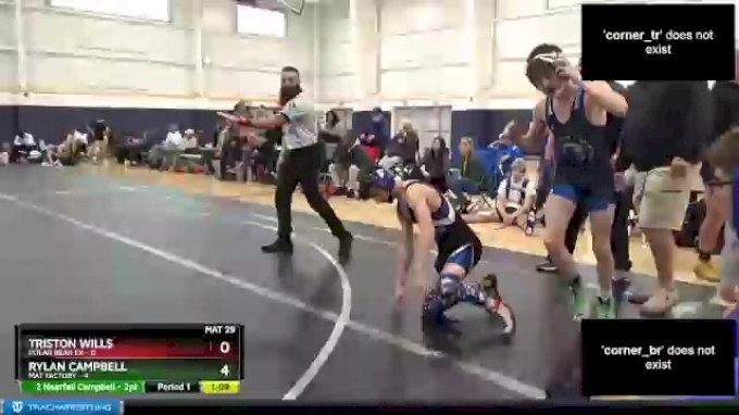 106 lbs Round 3 (6 Team) - Rylan Campbell, Mat Factory vs Triston Wills ...