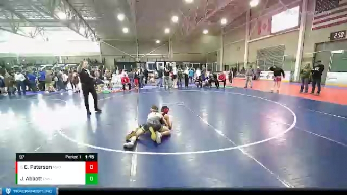 97 lbs Cons. Semi - Grayson Peterson, Madison vs Jet Abbott, Champions Wrestling Club