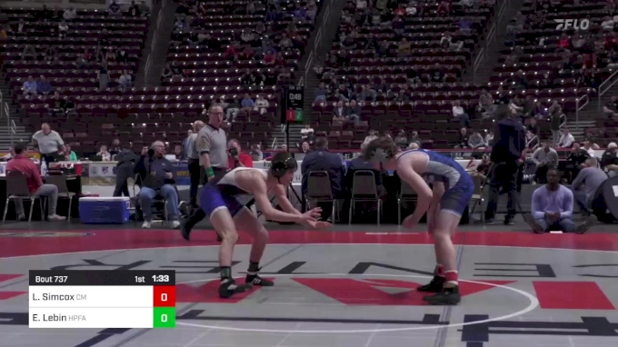 133 lbs Quarterfinal - Luke Simcox, Central Mountain vs Ethan Lebin ...
