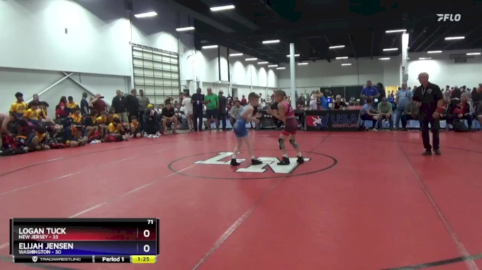 71 lbs Quarterfinals (8 Team) - Logan Tuck, New Jersey vs Elijah Jensen ...