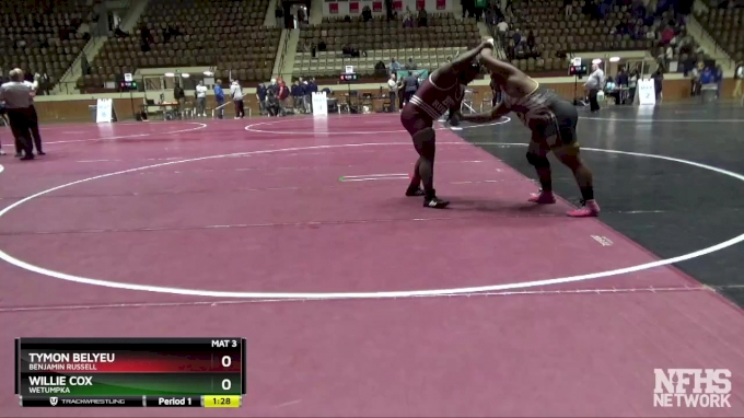 285 lbs 1st Place Match - WILLIE COX, Wetumpka vs Tymon Belyeu ...