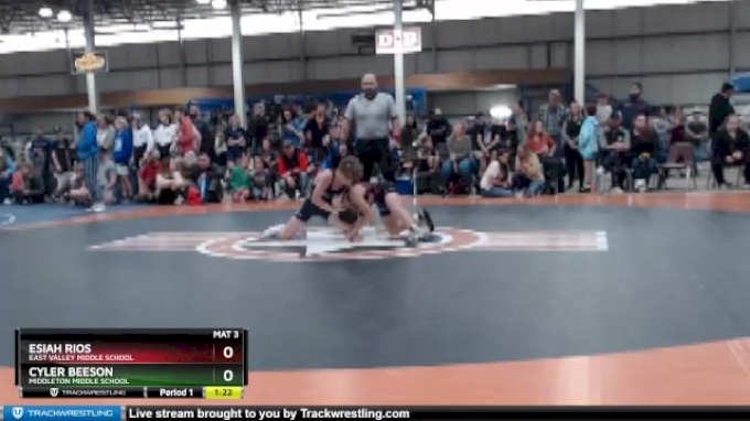 85 lbs Quarterfinal - Esiah Rios, East Valley Middle School vs Cyler ...
