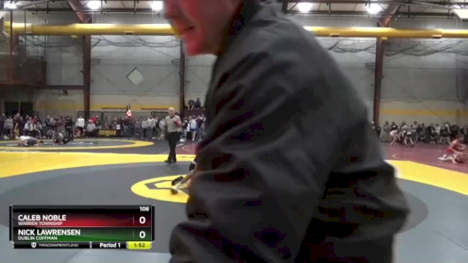 106 lbs Champ. Round 1 - Nick Lawrensen, Dublin Coffman vs Caleb Noble ...