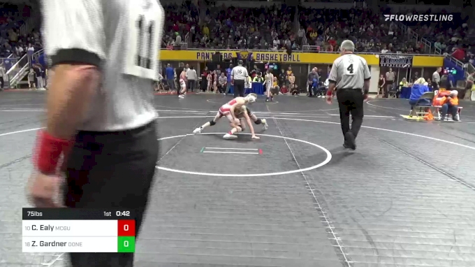 75 lbs Consi Of 8 #1 - Clayton Ealy, McGuffey vs Zane Gardner, Donegal