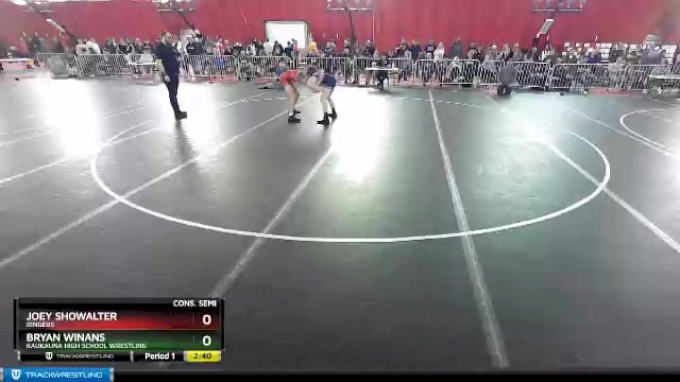 132 lbs Cons. Semi - Joey Showalter, Ringers vs Bryan Winans, Kaukauna ...