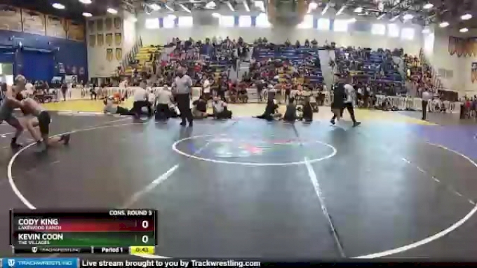 170 lbs Cons. Round 3 - Kevin Coon, The Villages vs Cody King, Lakewood ...