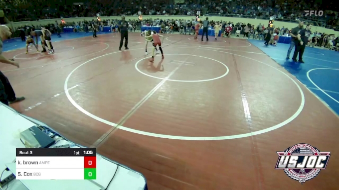 70 lbs Round Of 16 - Kinsler Brown, Amped Wrestling Club vs Sammy Cox ...