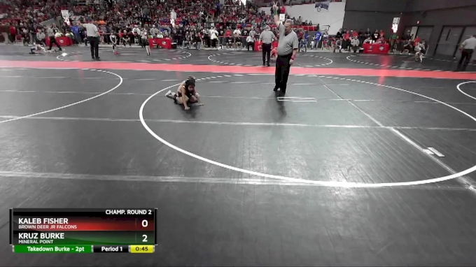 54 lbs Champ. Round 2 - Kruz Burke, Mineral Point vs Kaleb Fisher ...