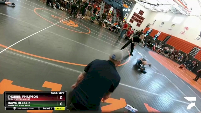 49 lbs Cons. Semi - Thorbin Philipson, Cody Wrestling Club vs Hawk ...