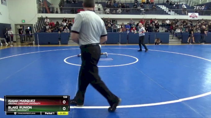 133 lbs Cons. Round 3 - Isaiah Marquez, Arizona Christian University vs ...