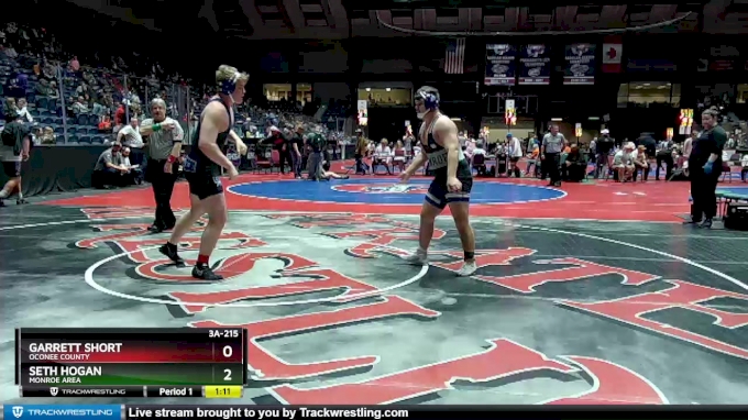 3A-215 lbs Quarterfinal - Seth Hogan, Monroe Area vs Garrett Short ...