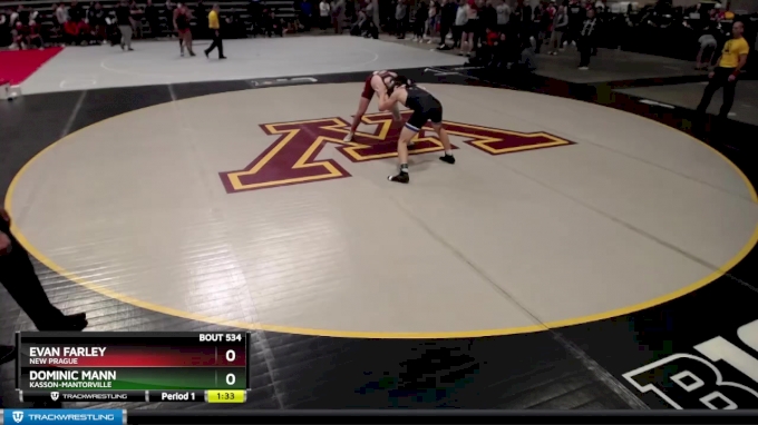160 lbs Quarterfinal - Evan Farley, New Prague vs Dominic Mann, Kasson ...