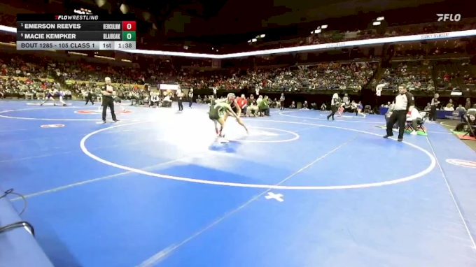 105 Class 1 lbs Semifinal - Emerson Reeves, Herculaneum vs Macie ...