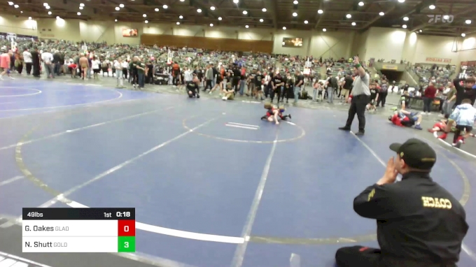 49 lbs 5th Place - Gary Oakes, Gladiator Wrestling vs Nixon Shutt, Gold ...