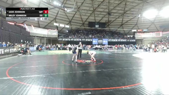 Girls 2A 100 lbs Champ. Round 2 - Miley Johnson, Fife (Girls) vs Jade ...