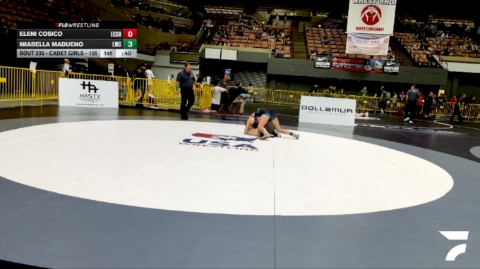 Cadet Girls - 105 lbs Cons. Round 3 - Eleni Cosico, El Camino SSF High ...