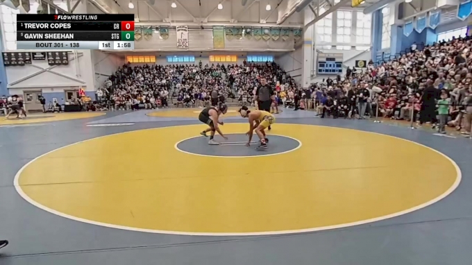 138 lbs Semifinal - Trevor Copes, Caesar Rodney H S vs Gavin Sheehan ...
