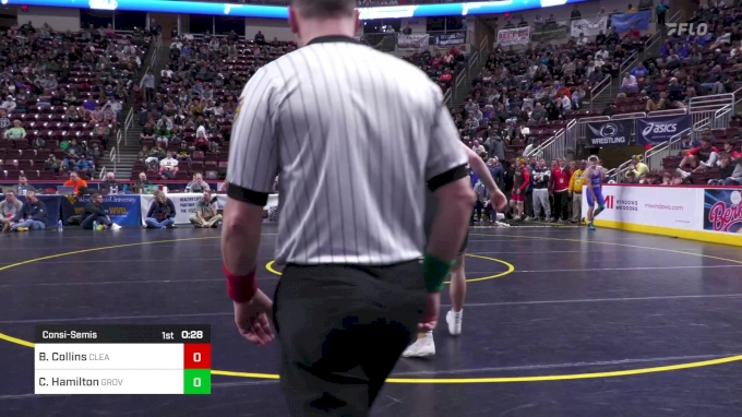 152 lbs Consolation - Brady Collins, Clearfield vs Cody Hamilton, Grove ...