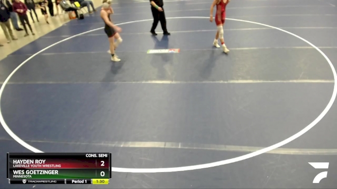 102 lbs Cons. Semi - Hayden Roy, Lakeville Youth Wrestling vs Wes ...