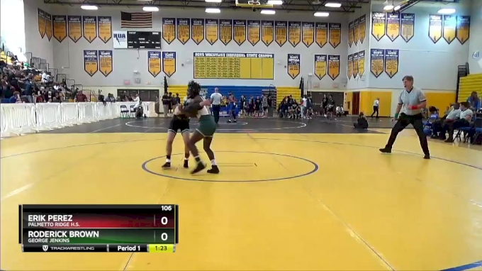 106 lbs Cons. Round 3 - Erik Perez, Palmetto Ridge H.S. vs Roderick ...