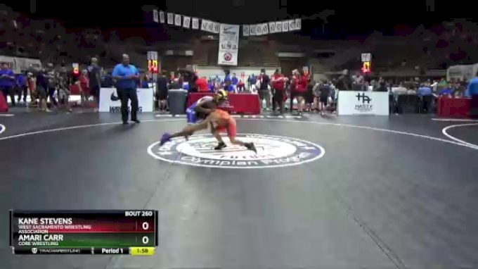 77 lbs Cons. Round 2 - Kane Stevens, West Sacramento Wrestling ...