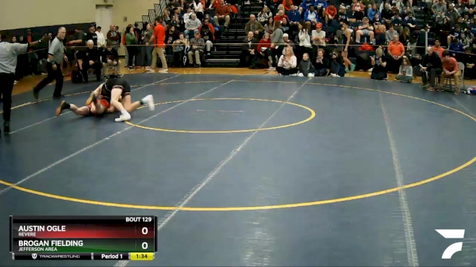 132 lbs Quarterfinal - Brogan Fielding, Jefferson Area vs Austin Ogle ...