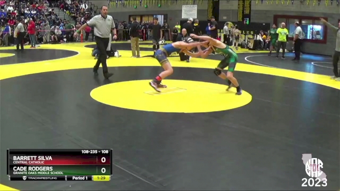 108 lbs Champ. Round 1 - Barrett Silva, Central Catholic vs Cade ...