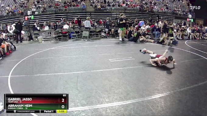 65 lbs Quarterfinals (8 Team) - Abraham Heim, Kansas Cobra vs Gabriel ...
