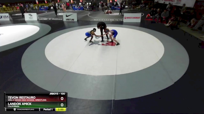 100 lbs Round 2 - Tevon Restauro, Will C Wood High School Wrestling vs ...