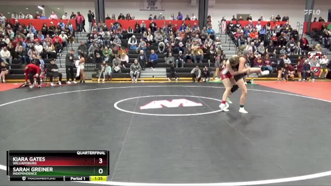 115 lbs Quarterfinal - Kiara Gates, Williamsburg vs Sarah Greiner ...